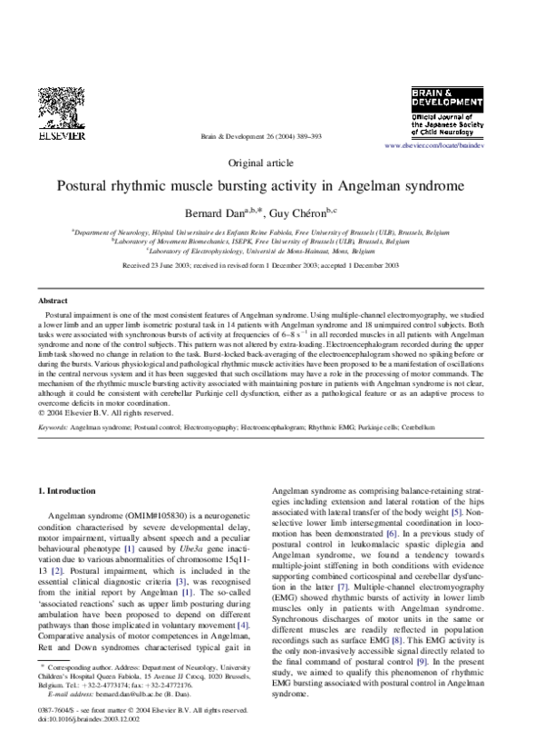 (PDF) Postural rhythmic muscle bursting activity in Angelman syndrome ...