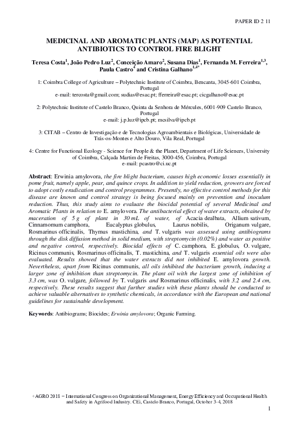 (PDF) Medicinal and Aromatic Plants (Map) as Potential Antibiotics to ...