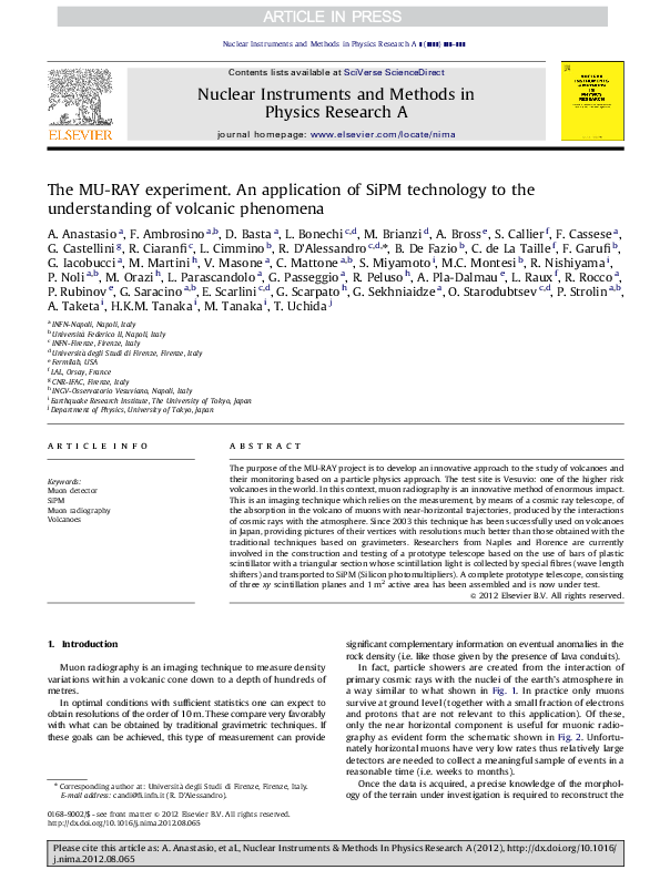 (PDF) The MU-RAY experiment. An application of SiPM technology to the ...