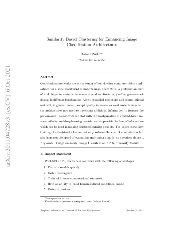 (PDF) Similarity-Based Clustering for Enhancing Image Classification Architectures
