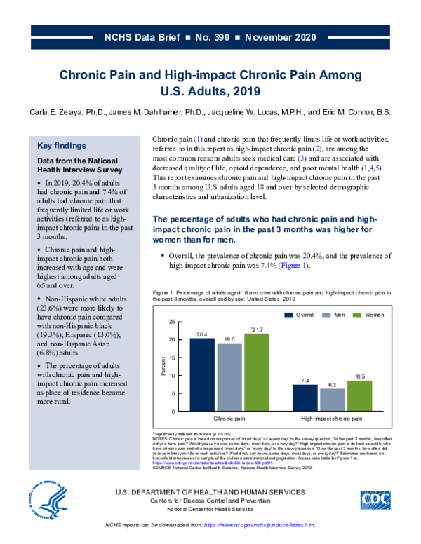 (PDF) Chronic Pain and High-impact Chronic Pain Among U.S. Adults, 2019
