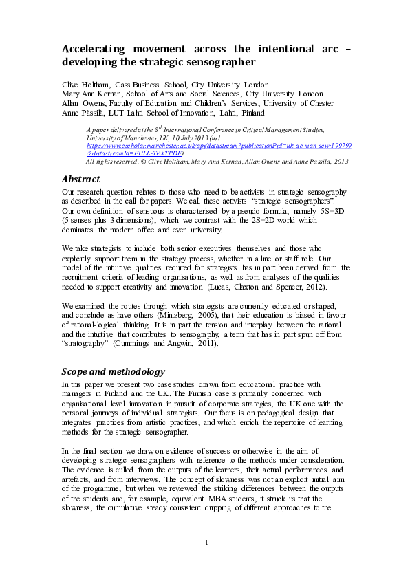 (PDF) Accelerating movement across the intentional arc – developing the ...