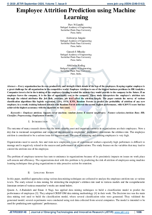 (PDF) Employee Attrition Prediction using Machine Learning (PDF) Employee Attrition Prediction using Machine Learning
