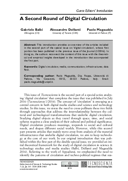 (PDF) A Second Round of Digital Circulation