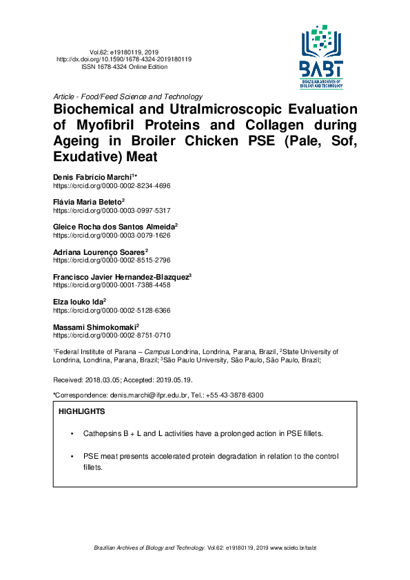 (PDF) Biochemical and Utralmicroscopic Evaluation of Myofibril Proteins ...