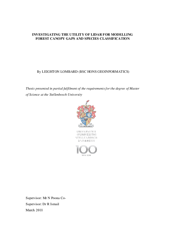 (PDF) Investigating the utility of LiDAR for modelling forest canopy gaps and species classification