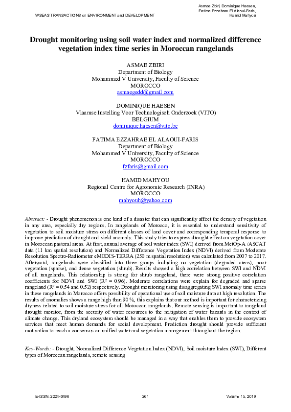 (PDF) Drought monitoring using soil water index and normalized ...