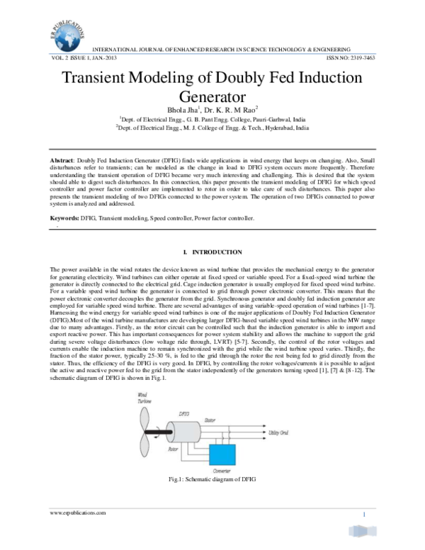 (PDF) Transient Modeling of Doubly Fed Induction Generator