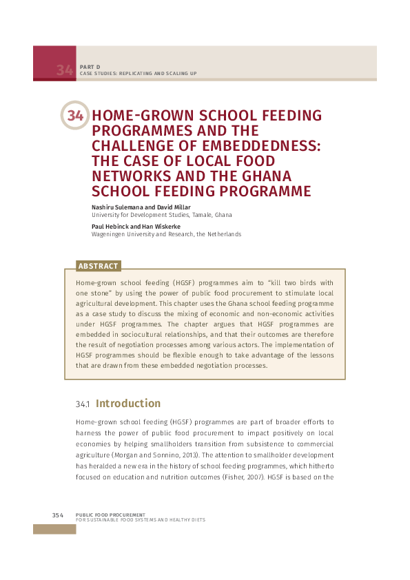 (PDF) Home grown school feeding programmes and the challenge of ...