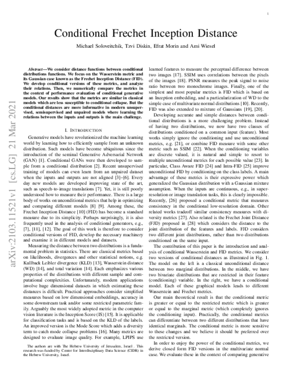 (PDF) Conditional Frechet Inception Distance