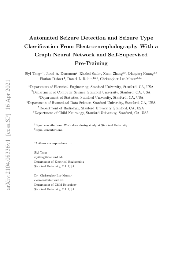 (PDF) Automated Seizure Detection and Seizure Type Classification From Electroencephalography ...
