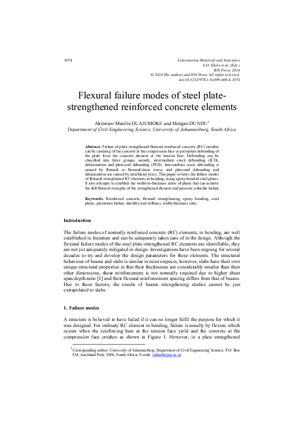 (PDF) Flexural failure modes of steel plate-strengthened reinforced ...
