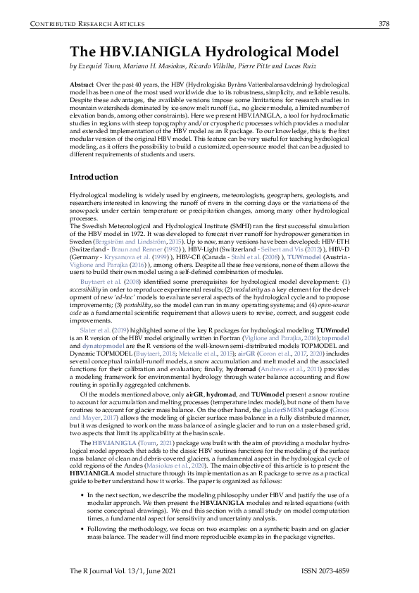 (PDF) The HBV.IANIGLA Hydrological Model