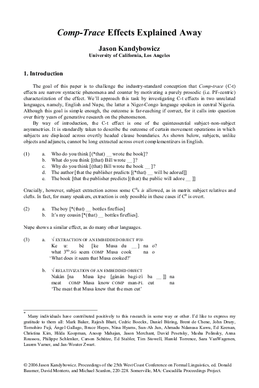 (PDF) Comp-Trace Effects Explained Away