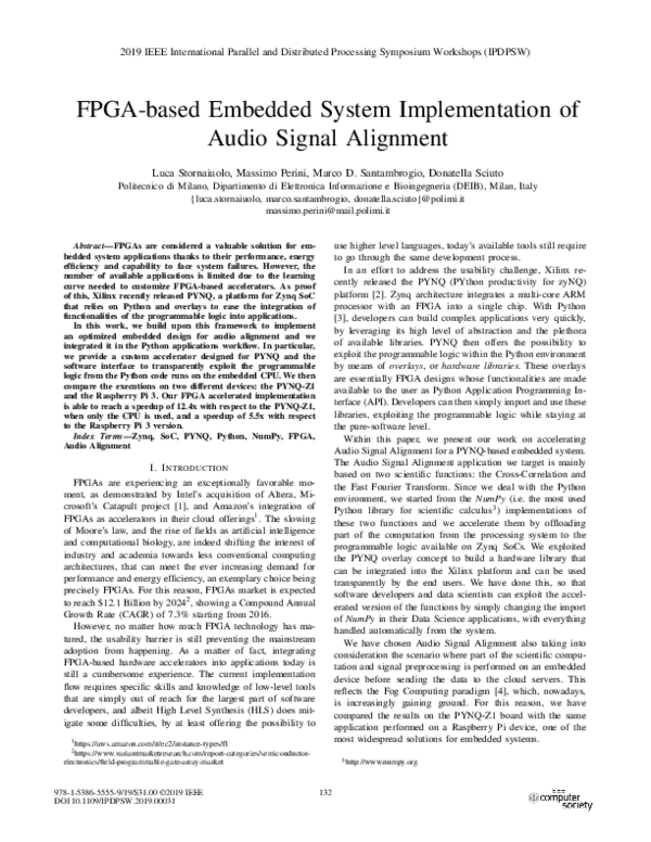 (PDF) FPGA-Based Embedded System Implementation of Audio Signal Alignment