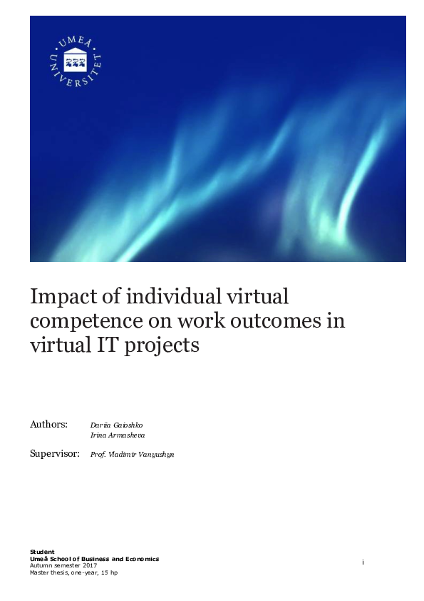 (PDF) Impact of individual virtual competence on work outcomes in ...