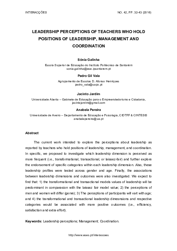 (PDF) Leadership perceptions of teachers who hold positions of ...