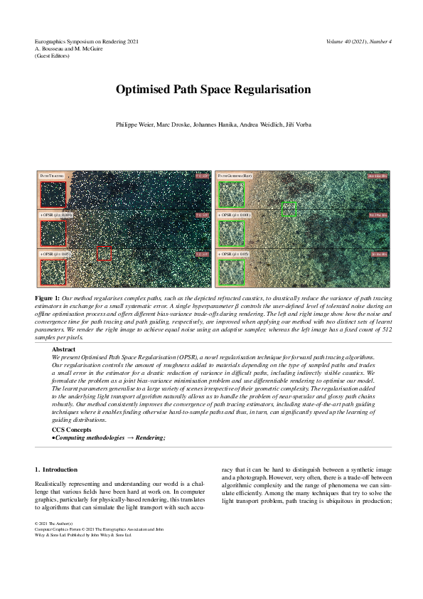 (PDF) Optimised Path Space Regularisation