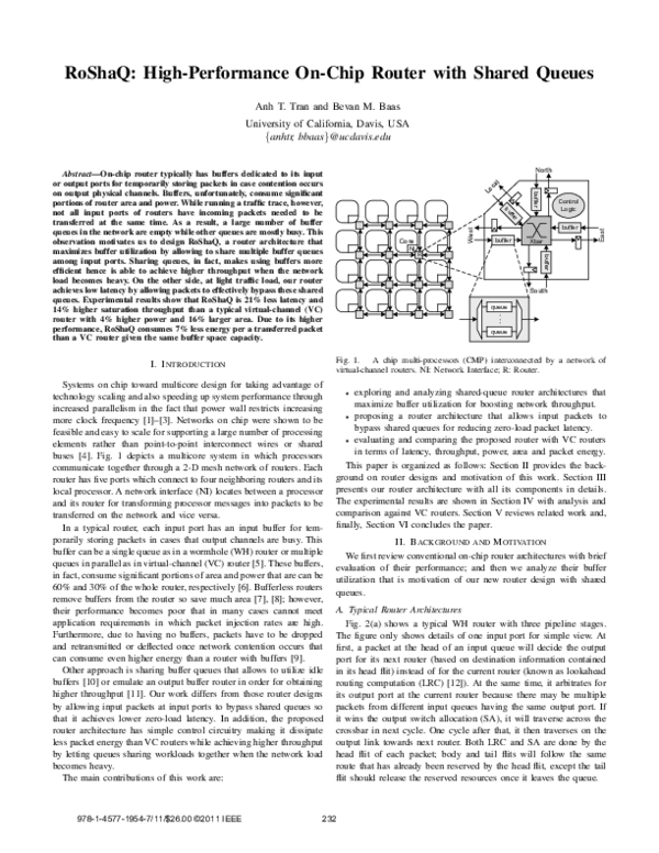 (PDF) RoShaQ: High-Performance On-Chip Router with Shared Queues
