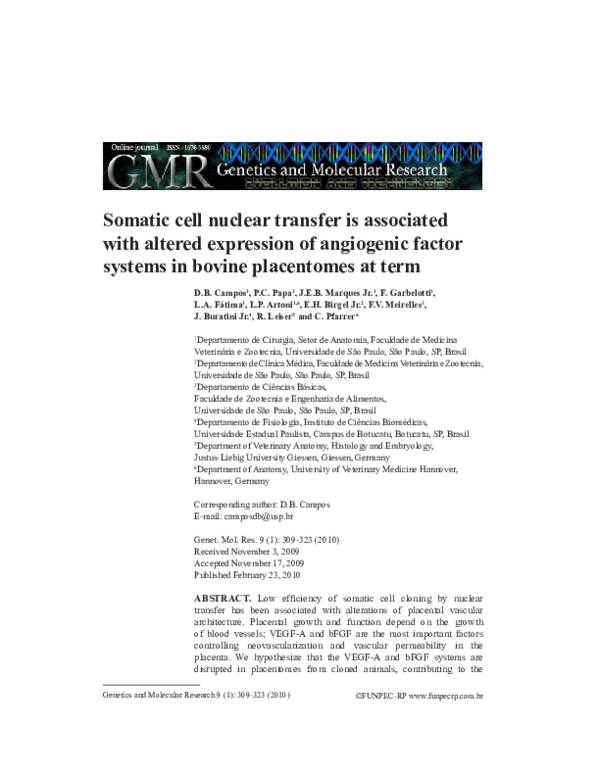 (PDF) Somatic cell nuclear transfer is associated with altered ...