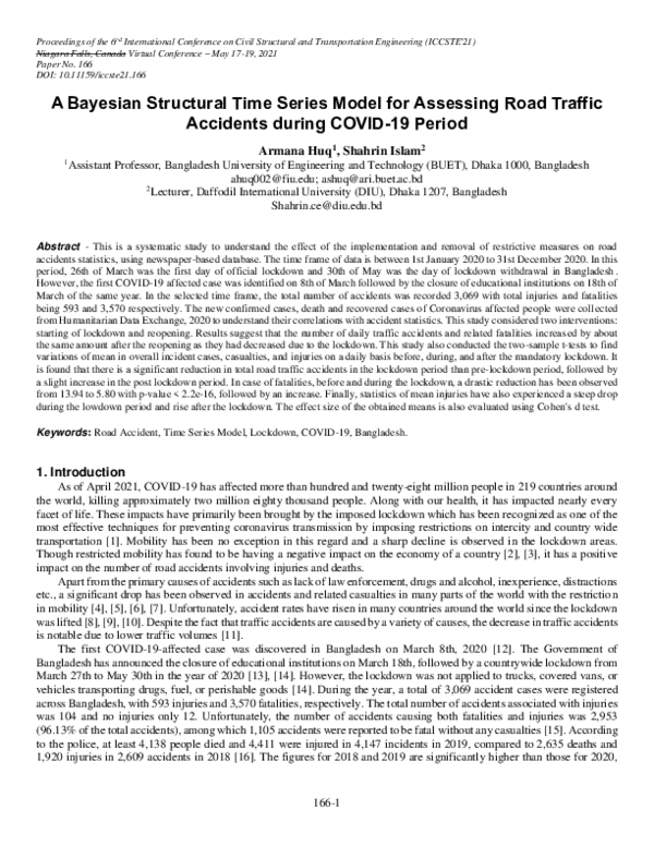 (PDF) A Bayesian Structural Time Series Model for Assessing Road Traffic Accidents during COVID ...