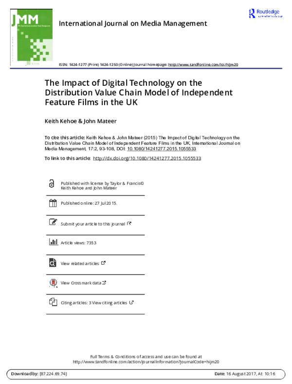 (PDF) The Impact of Digital Technology on the Distribution Value Chain ...