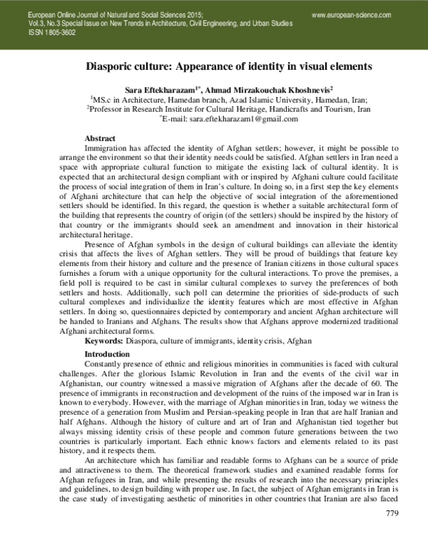 (PDF) Diasporic Culture: Appearance of Identity in Visual Elements