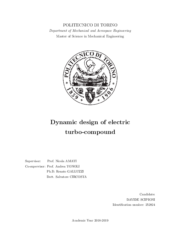 (PDF) Dynamic design of electric turbo-compound