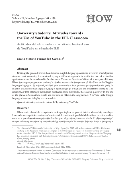 (PDF) University Students’ Attitudes towards the Use of YouTube in the ...