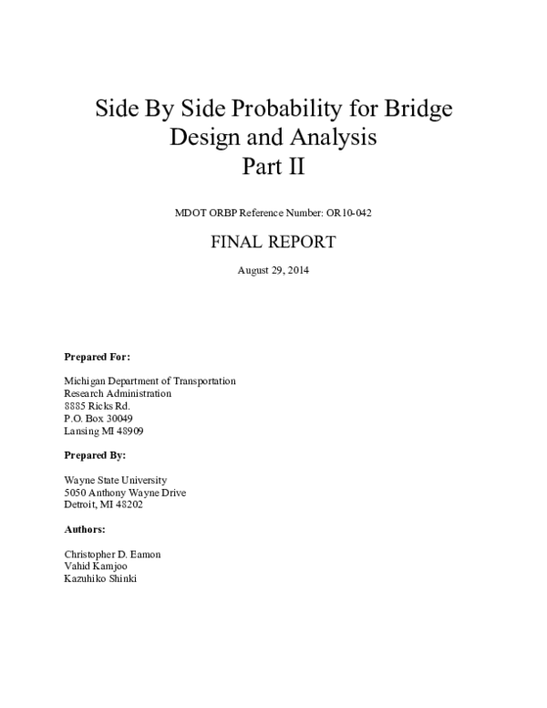 (PDF) Side By Side Probability for Bridge Design and Analysis