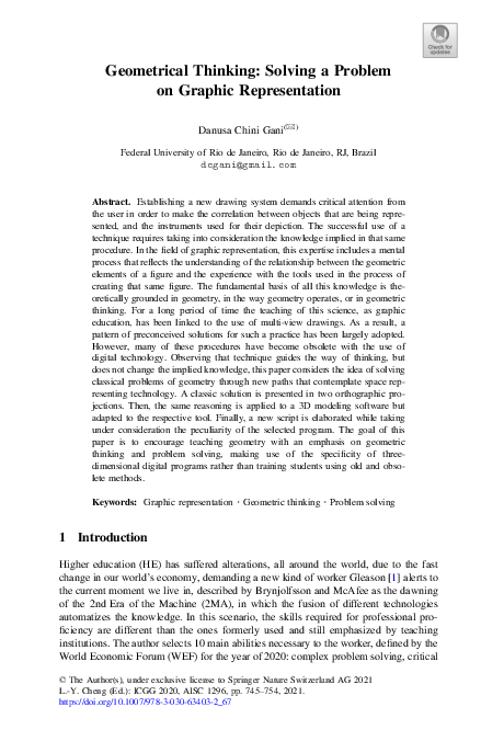 (PDF) Geometrical Thinking: Solving a Problem on Graphic Representation