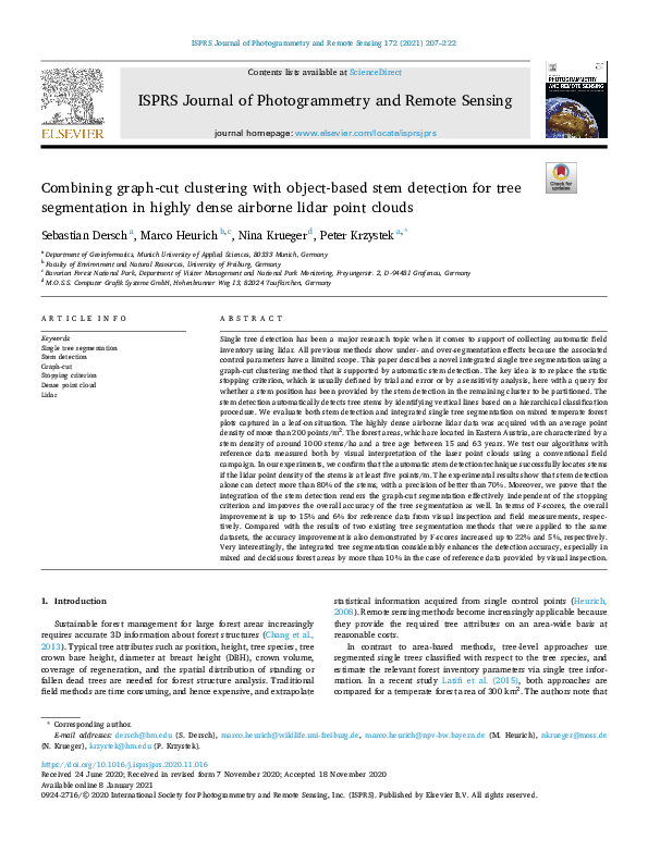 Pdf Combining Graph Cut Clustering With Object Based Stem Detection