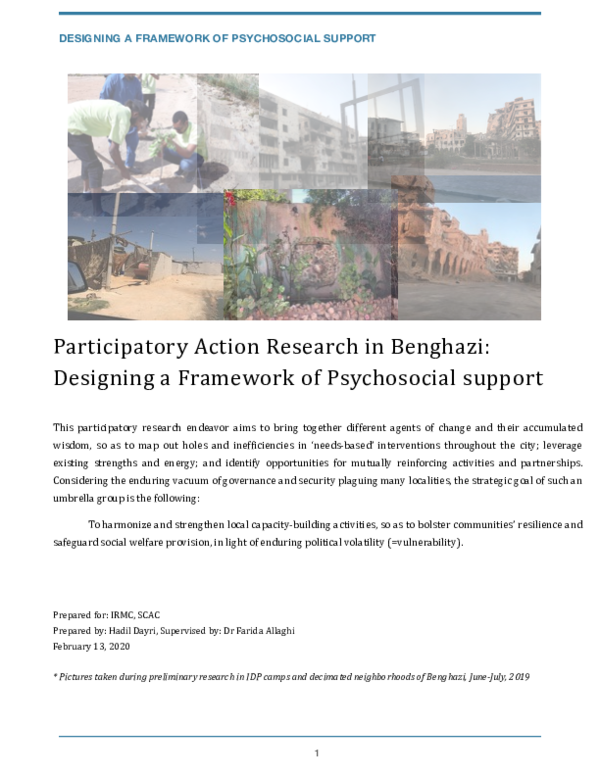 (PDF) Participatory Action Research in Benghazi: Designing a Framework ...