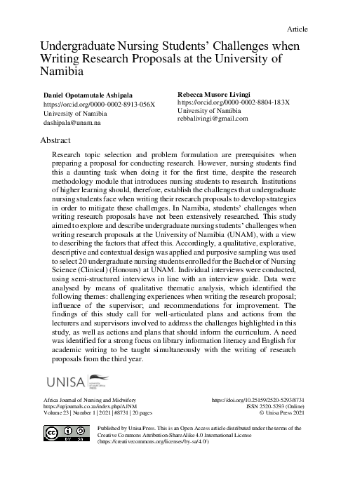 (PDF) Undergraduate Nursing Students’ Challenges when Writing Research ...