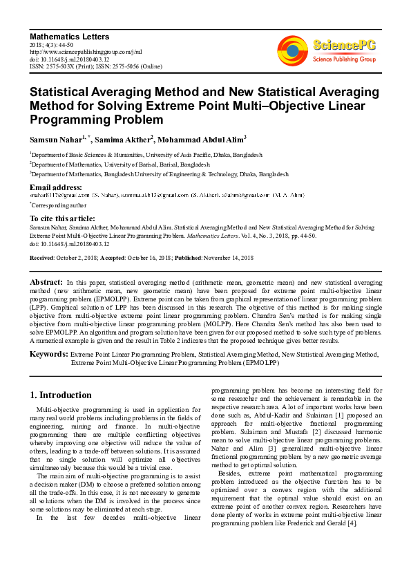 (PDF) Statistical Averaging Method and New Statistical Averaging Method ...