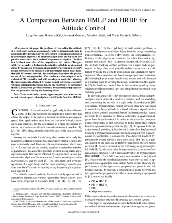 (PDF) A comparison between HMLP and HRBF for attitude control