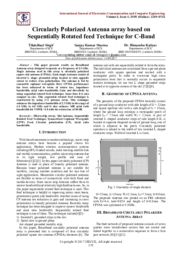 Pdf Enhanced Bandwidth Circularly Polarized Antenna Array Based On