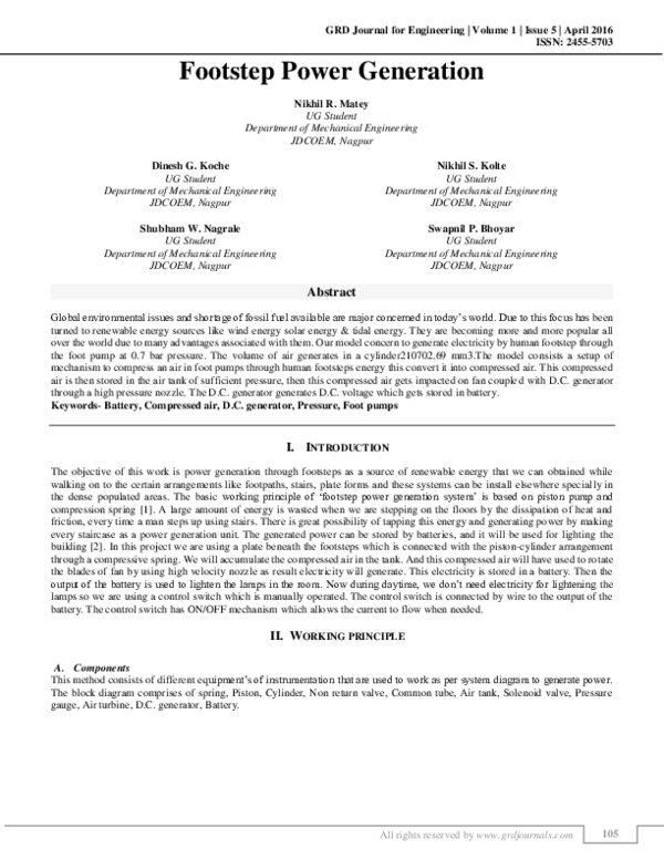 (PDF) Footstep Power Generation