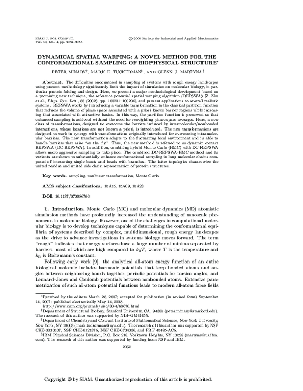 (PDF) Dynamical spatial warping: A novel method for the conformational ...