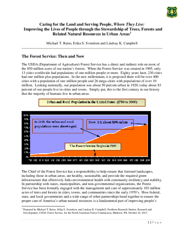 (PDF) Caring for the Land and Serving People, Where They Live ...