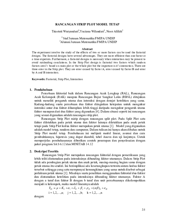 (PDF) Rancangan Strip Plot Model Tetap
