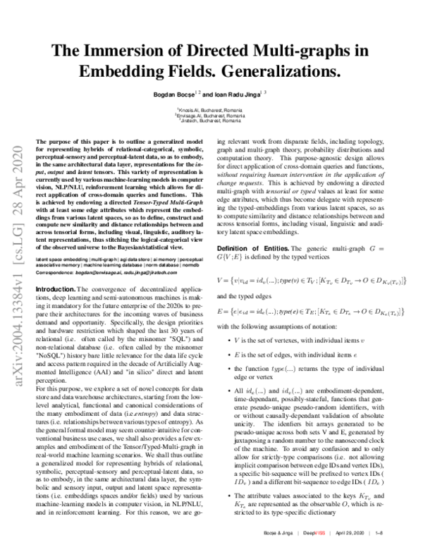 (PDF) The Immersion of Directed Multi-graphs in Embedding Fields ...