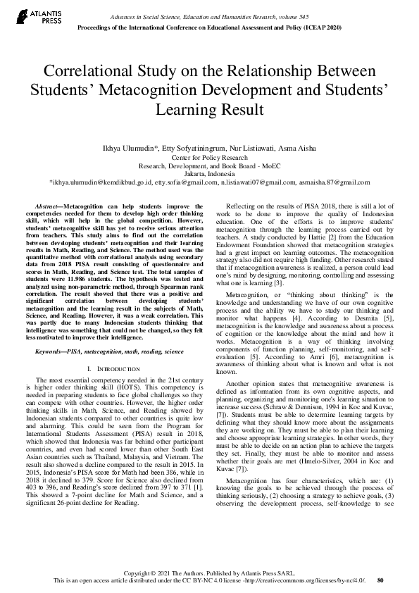 (PDF) Correlational Study on the Relationship Between Students ...