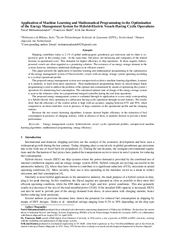 (PDF) Application of Machine Learning and Mathematical Programming in ...