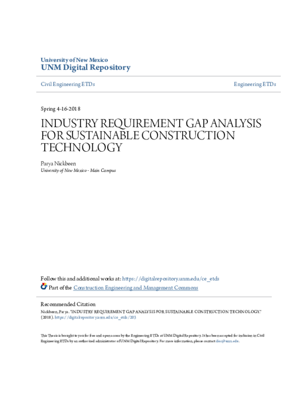 (PDF) Industry Requirement Gap Analysis for Sustainable Construction ...