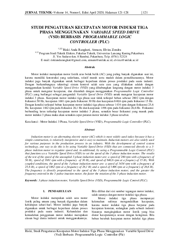 (PDF) Studi Pengaturan Kecepatan Motor Induksi Tiga Phasa Menggunakan ...