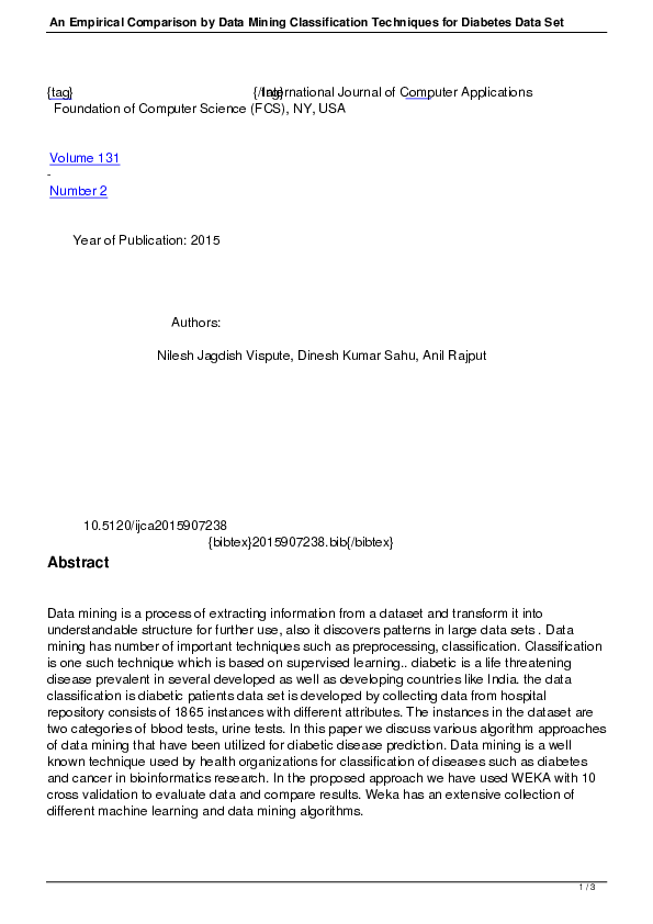 Pdf An Empirical Comparison By Data Mining Classification Techniques