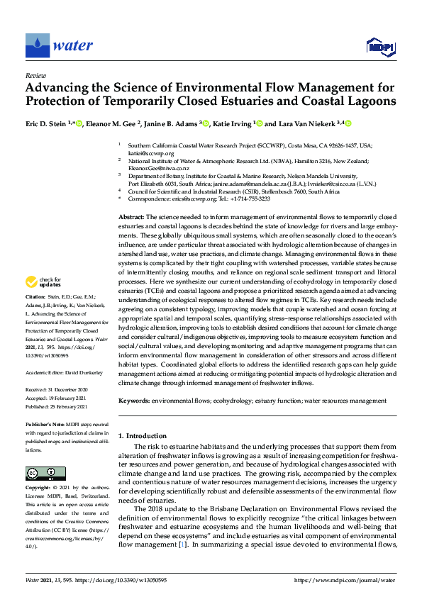 (PDF) Advancing the Science of Environmental Flow Management for ...