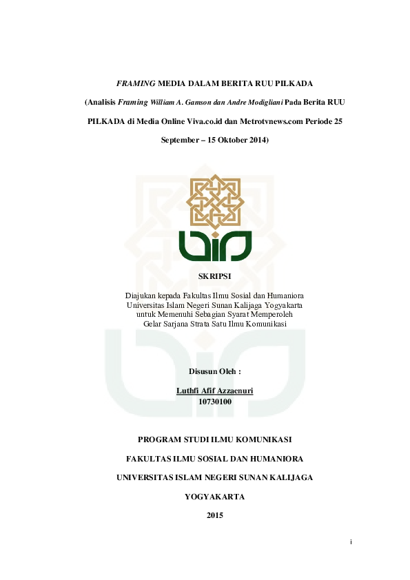 (PDF) Framing Media Dalam Berita Ruu Pilkada(Analisis Framing William A ...
