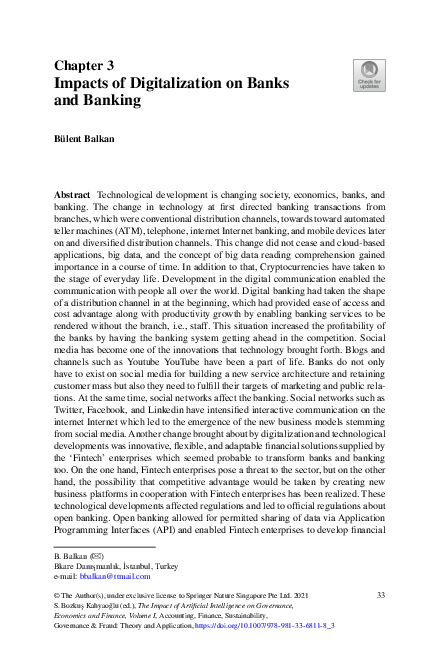 (PDF) Impacts of Digitalization on Banks and Banking